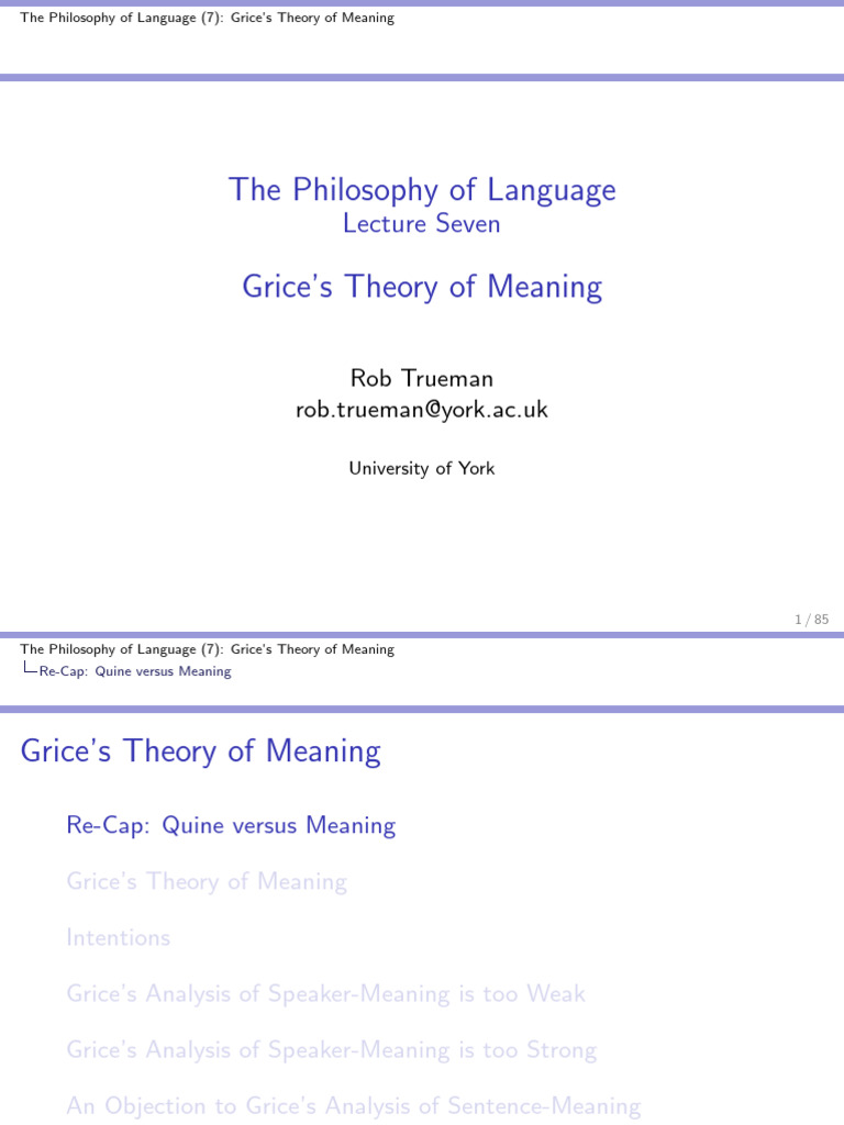 GRice Scheme | PDF | Philosophy Of Language | Western Philosophy