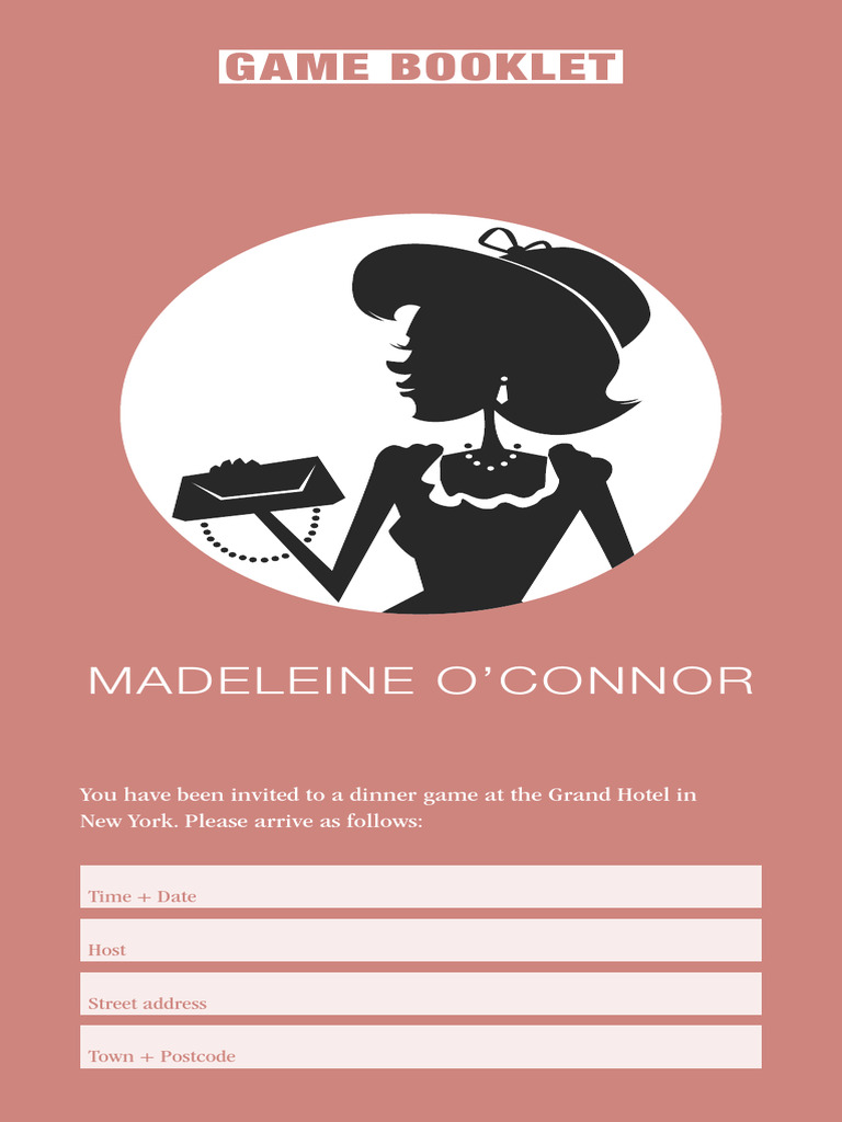 Madeleine O'Connor: Murder Mystery Game | PDF