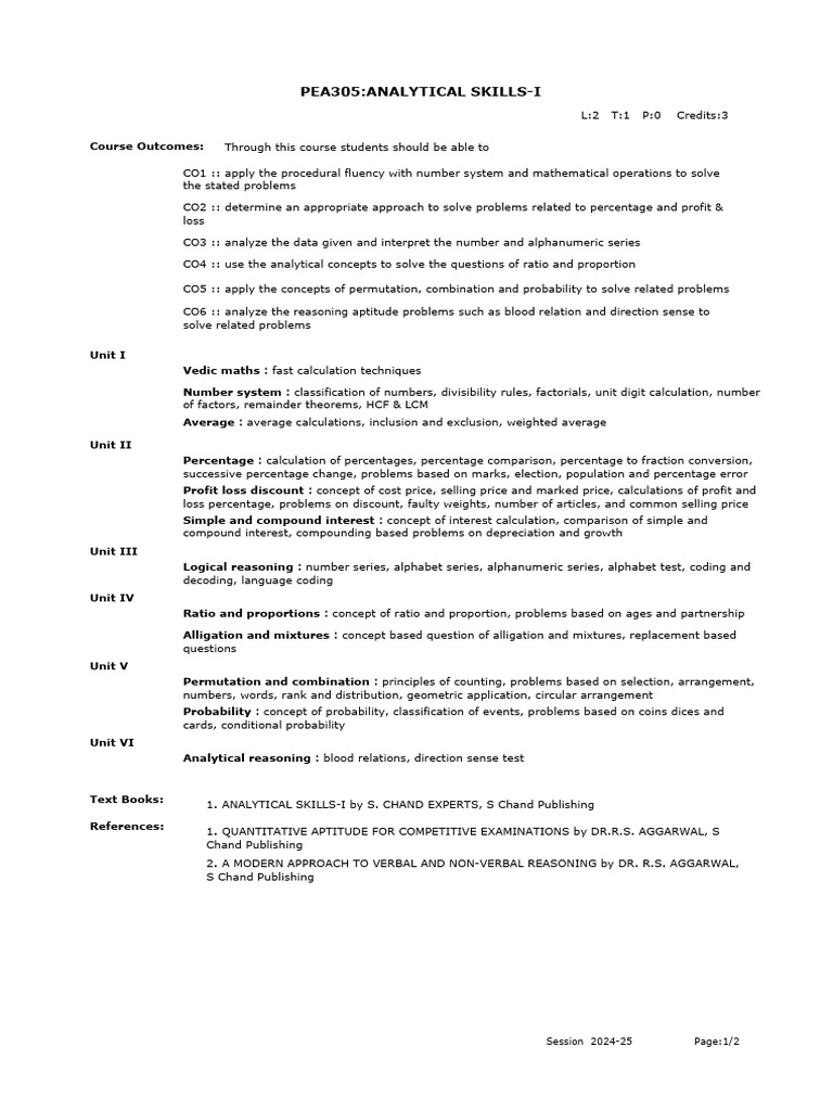 syllabus | PDF | Probability | Percentage