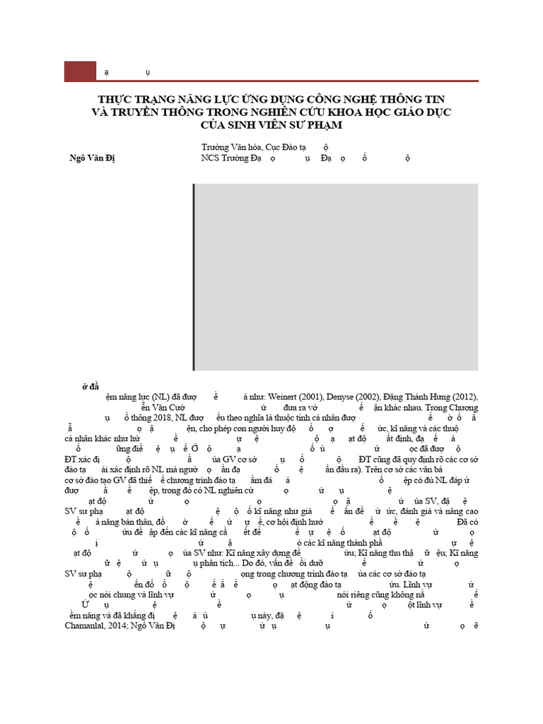 Thc Trng Nng Lc Ng Dng Cng Ngh Thng Tin v Truyn Thng Trong Nghin Cu Khoa Hc Gio Dc CA Sinh Vin s ...