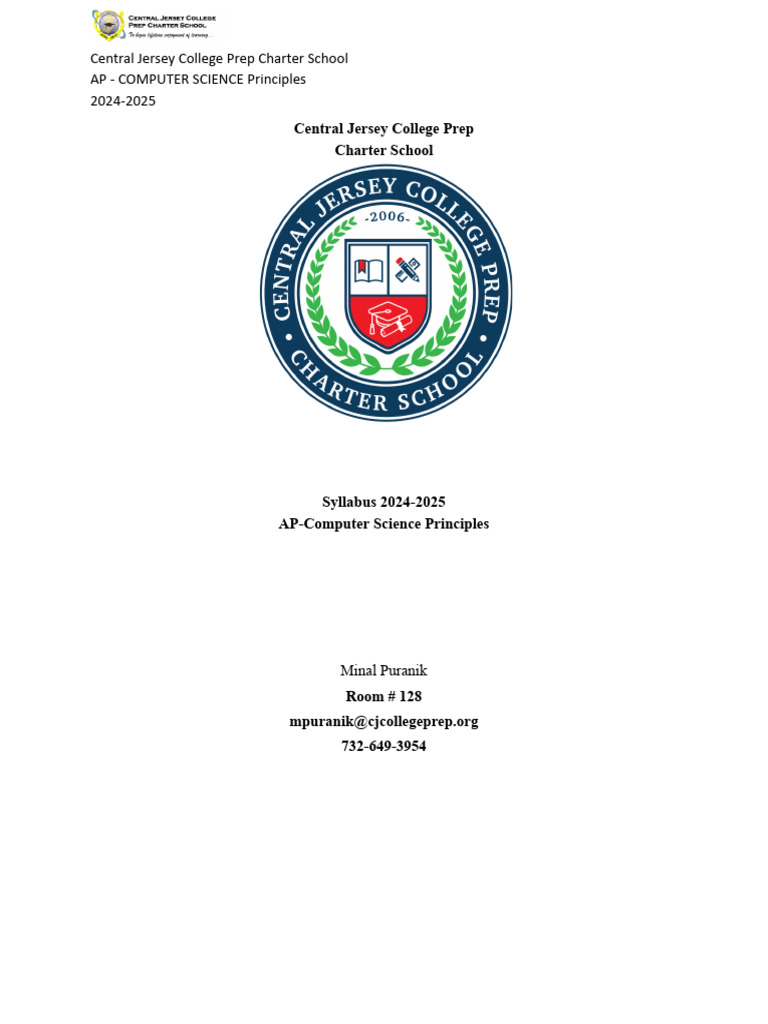 AP Computer Science Syllabus 2024-2025 | PDF | Computer Programming | Classroom