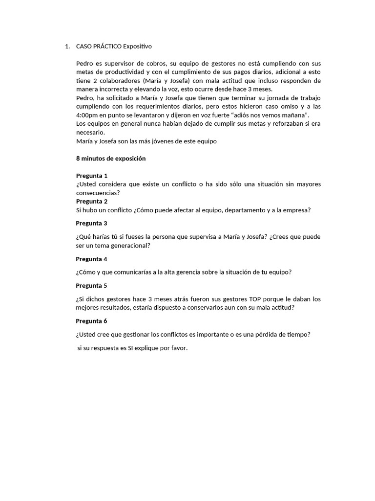 CASO PRÃ - CTICO Expositivo | PDF