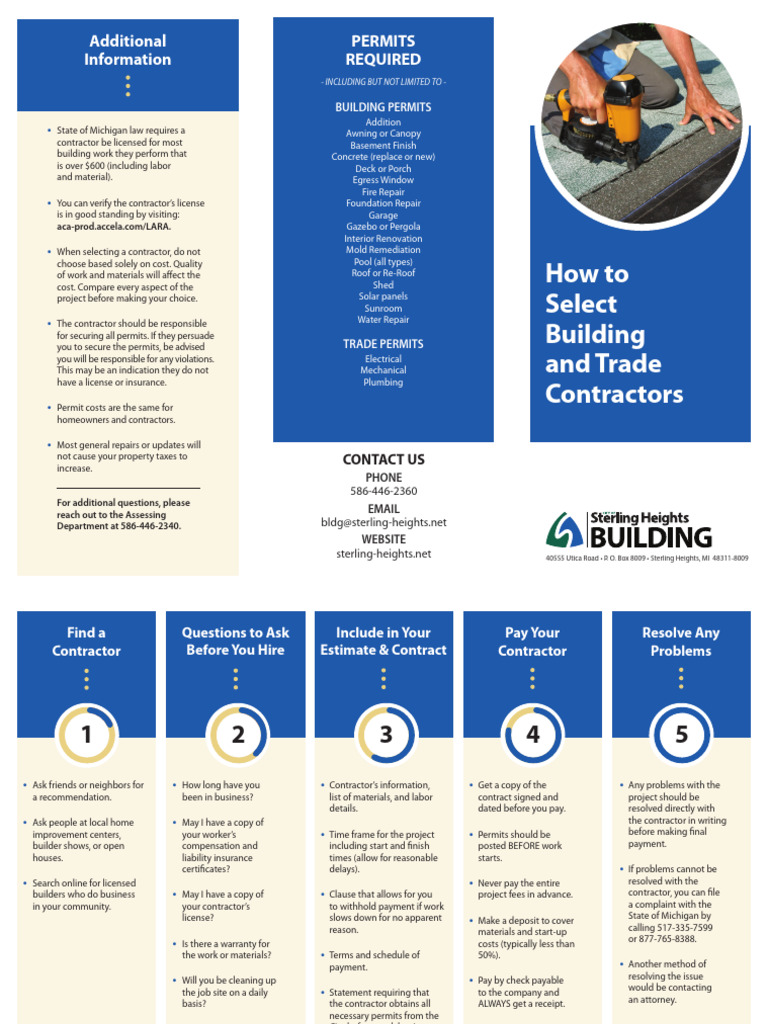 Selecting A Contrator - Brochure | PDF