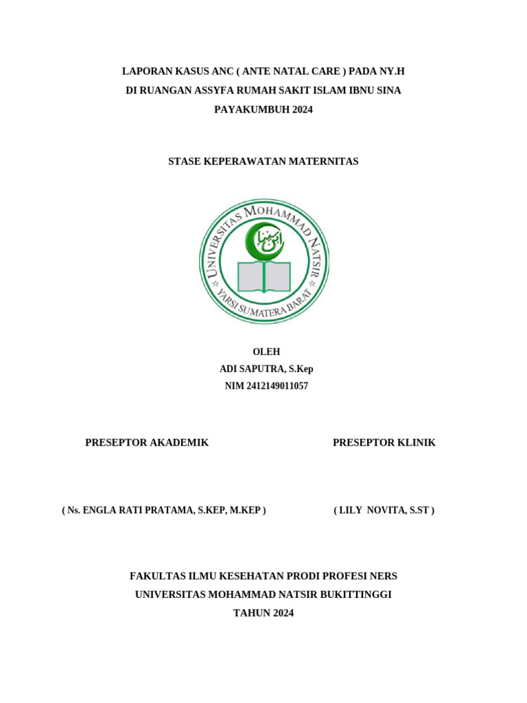 Laporan Kasus Anc - Cover | PDF