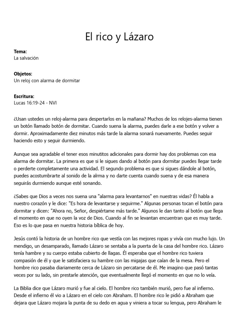 El Rico y Lázaro | PDF