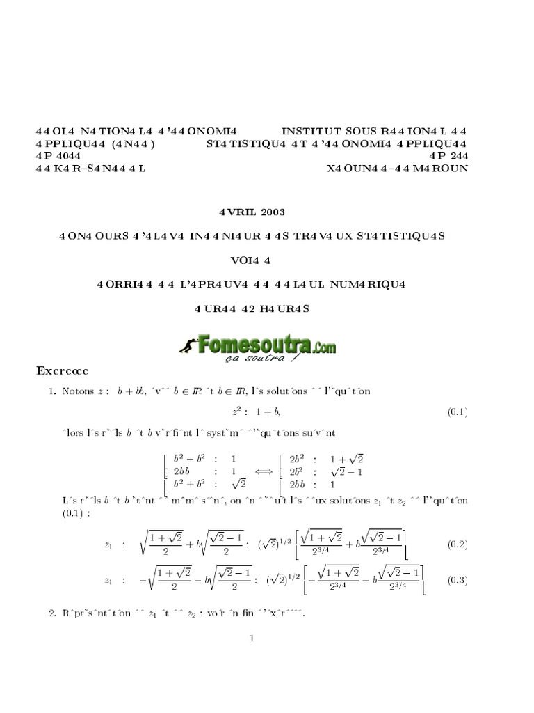 Calcul - Numérique - Corrigé 2003 | PDF