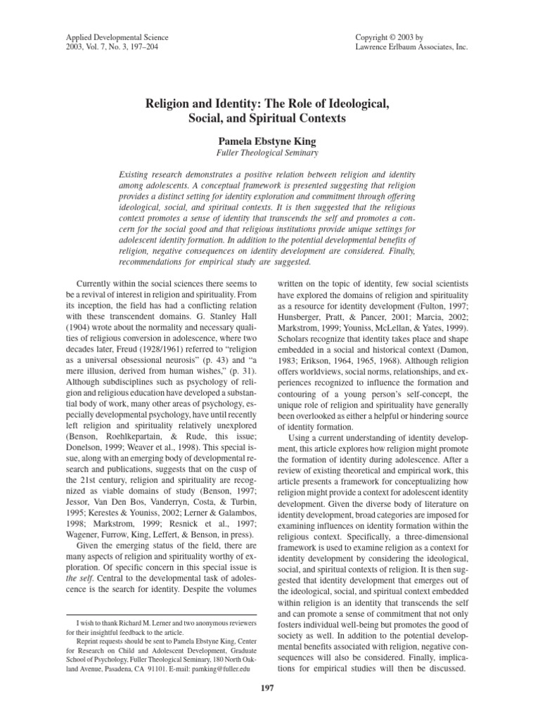 Full Text - Religion and Identity | PDF | Identity (Social Science ...