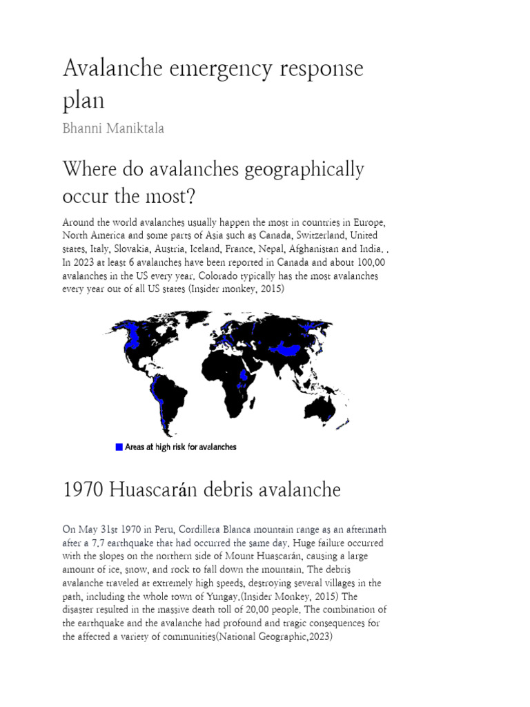 Avalanche Emergency Responce Plan | PDF | Snow | Earth Sciences