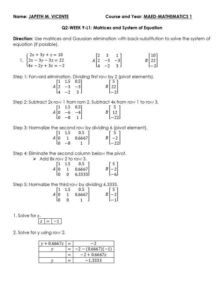 EXERCISES MIDTERM - Q2-Week 9-Lessons 1-4 | PDF | Matrix (Mathematics) | Mathematical Physics