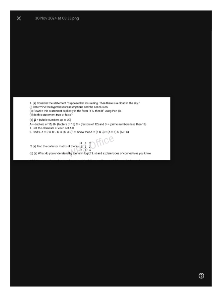 MTH101 - MAT112 Tutorial Questions | PDF