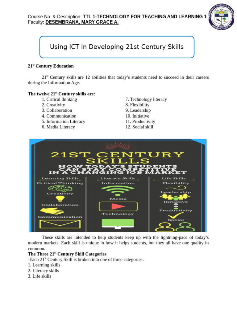 Ttl1 Final Term Lect Topic 2 Ay 24 25 | PDF | Information Literacy | Educational Technology