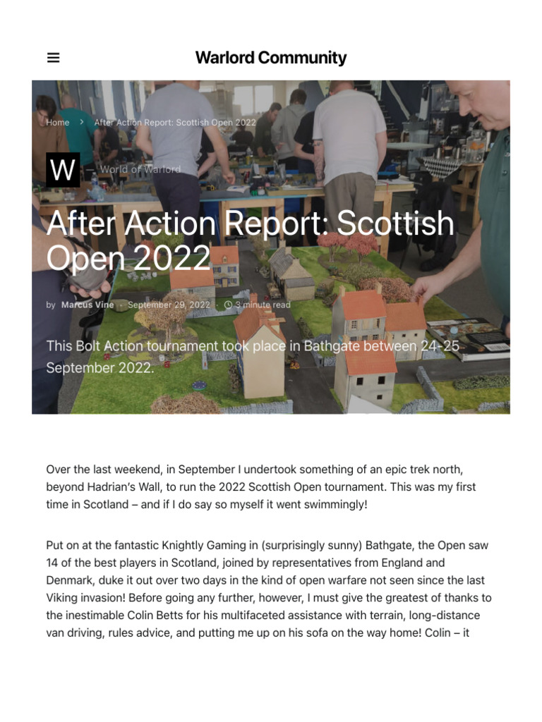 After Action Report - Scottish Open 2022 - Warlord Community | PDF ...