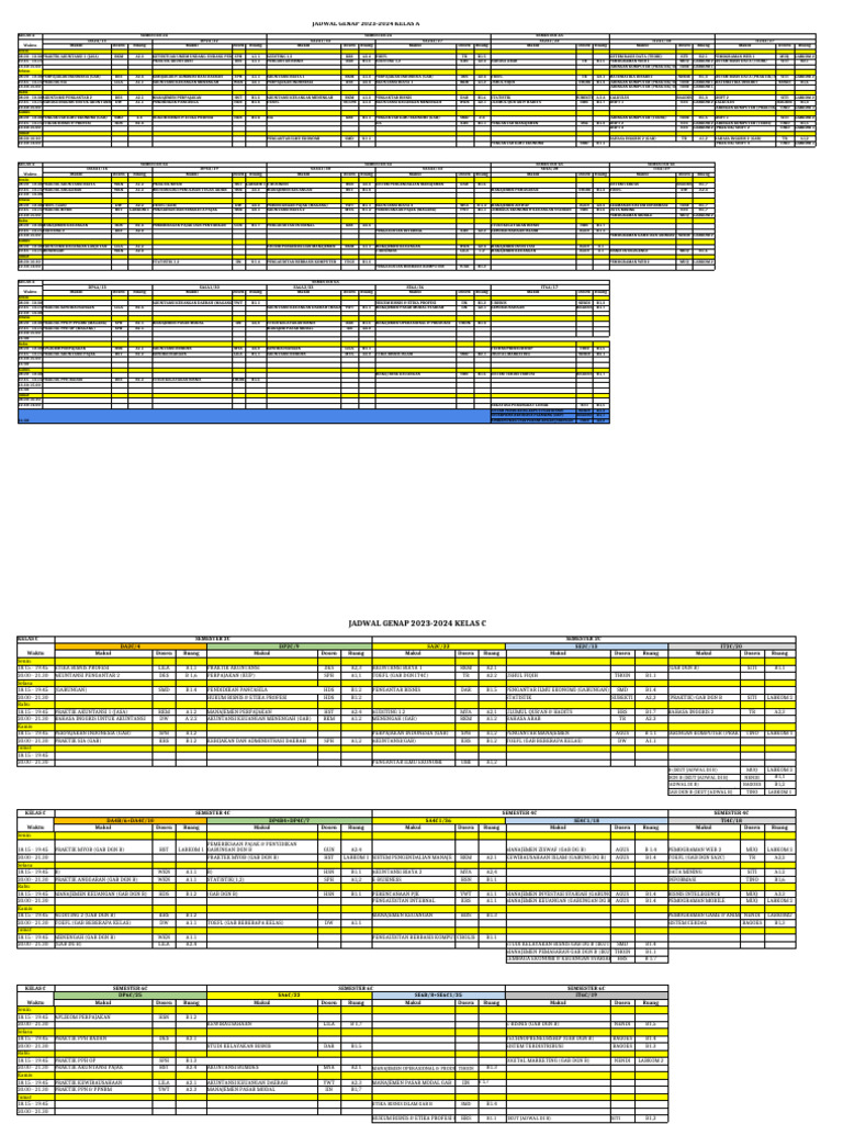 Jadwal Genap 2023-2024 | PDF