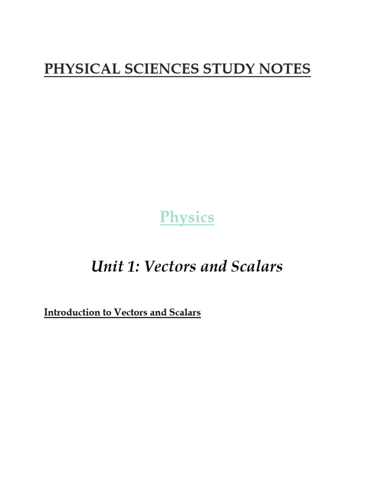Grade 10 Physical Sciences Study Notes | PDF