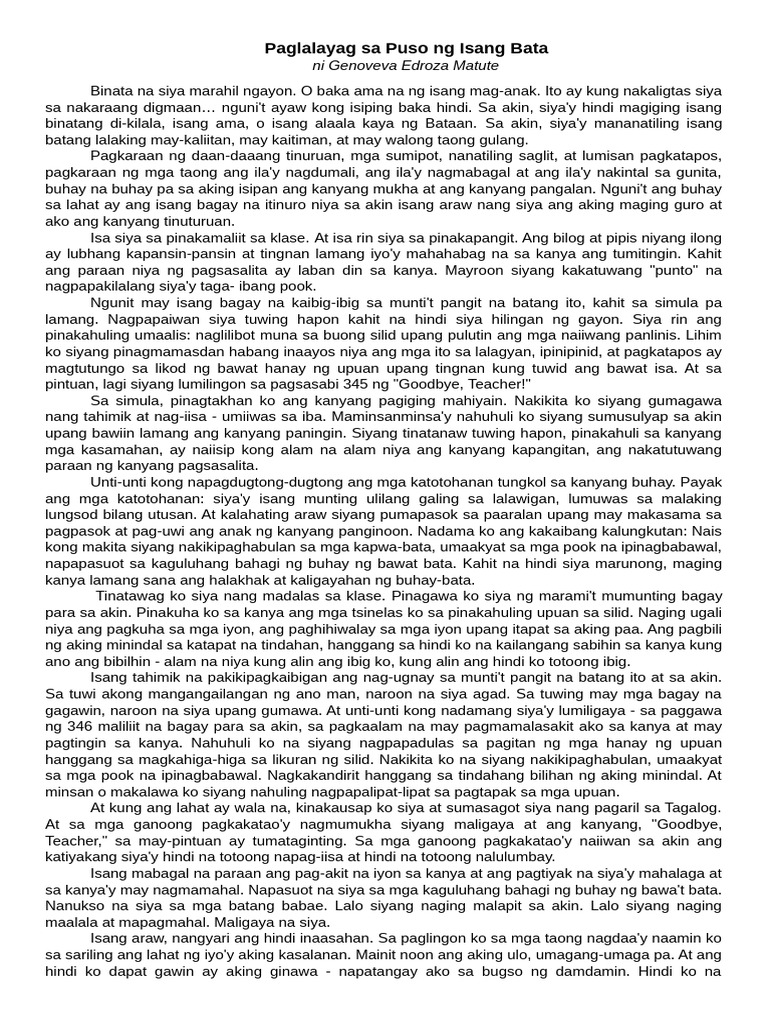 Paglalayag Sa Puso NG Isang Bata | PDF