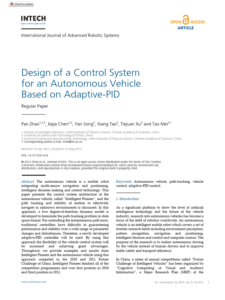 Autonomous Vehicle Adaptive PID | PDF | Control Theory | Force