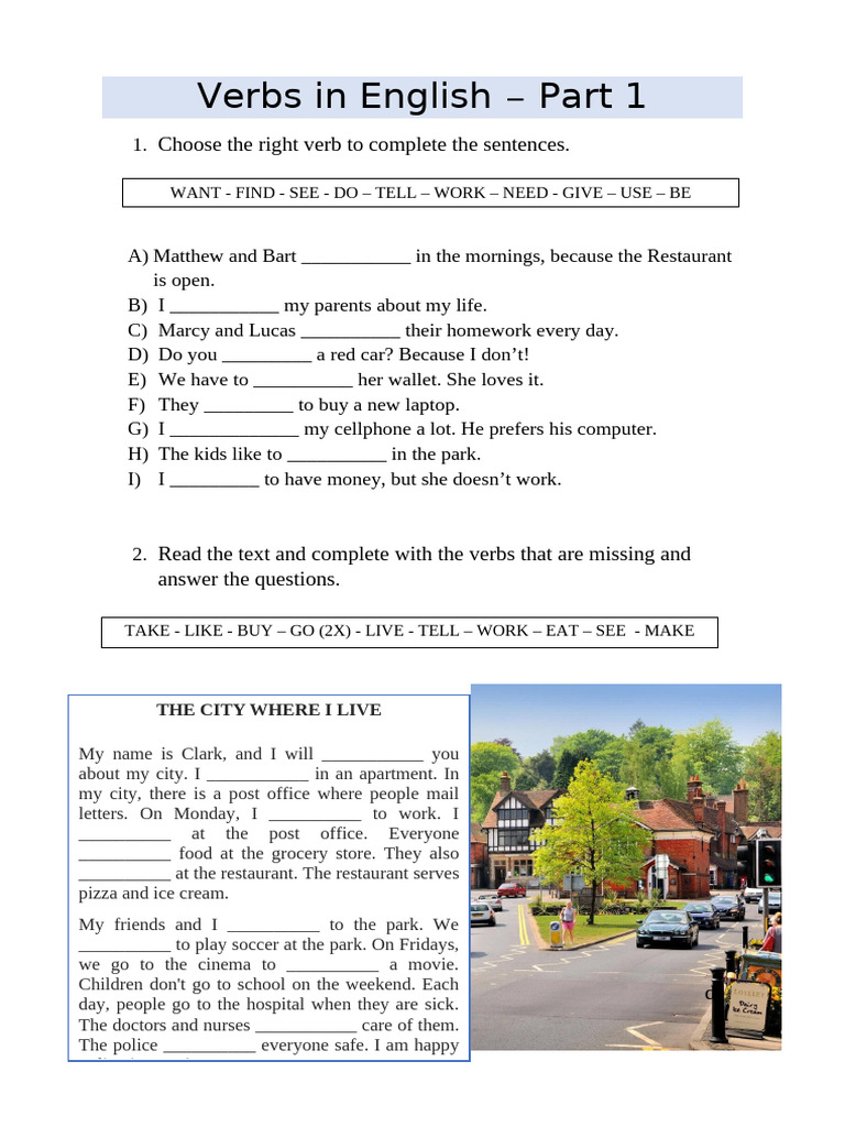 Verbs in English PT 1 | PDF