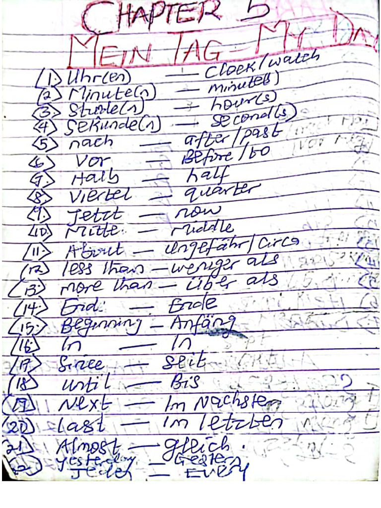 Deutsch Note CHP 5 | PDF