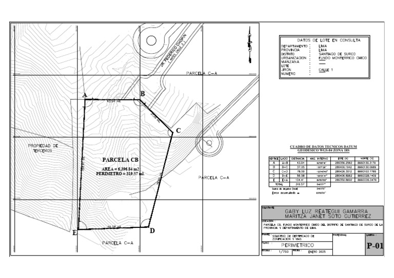 Plano de Parcela Cb-Perimetrico A3-Model | PDF