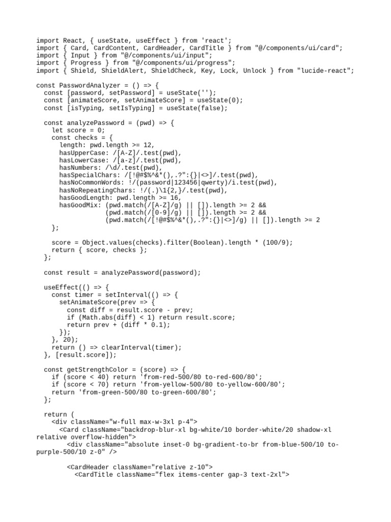 Password Strength Analyzer Tool | PDF | Computer Programming | Software ...
