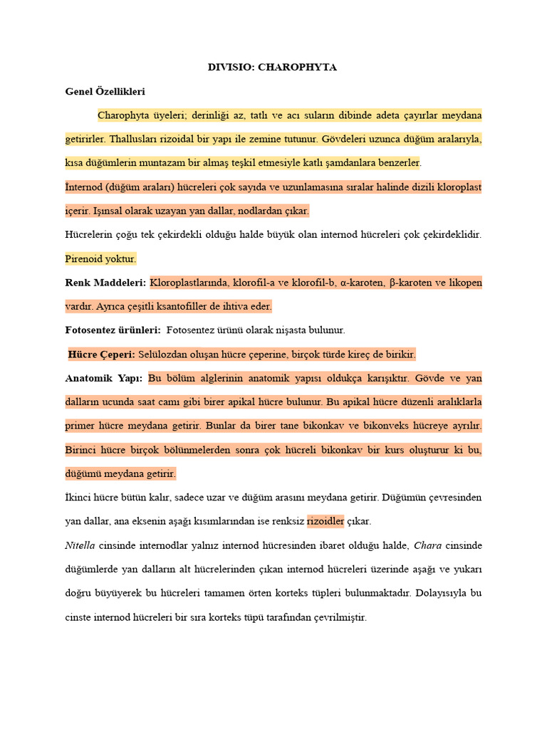 HAFTA TB (Charophyta) | PDF