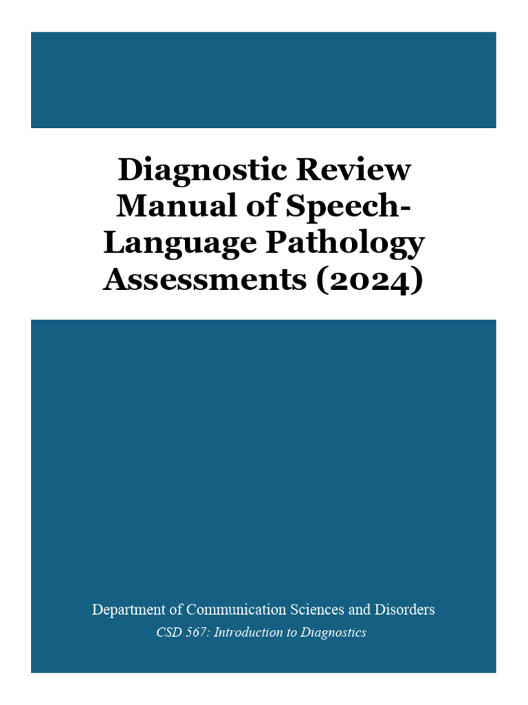 SLP Diagnostic Review Manual | PDF | Speech | Human Communication