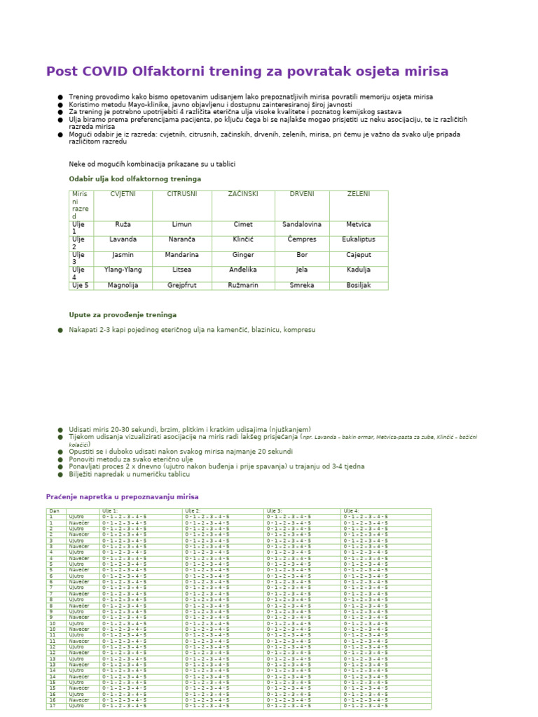 Olfaktorni trening | PDF