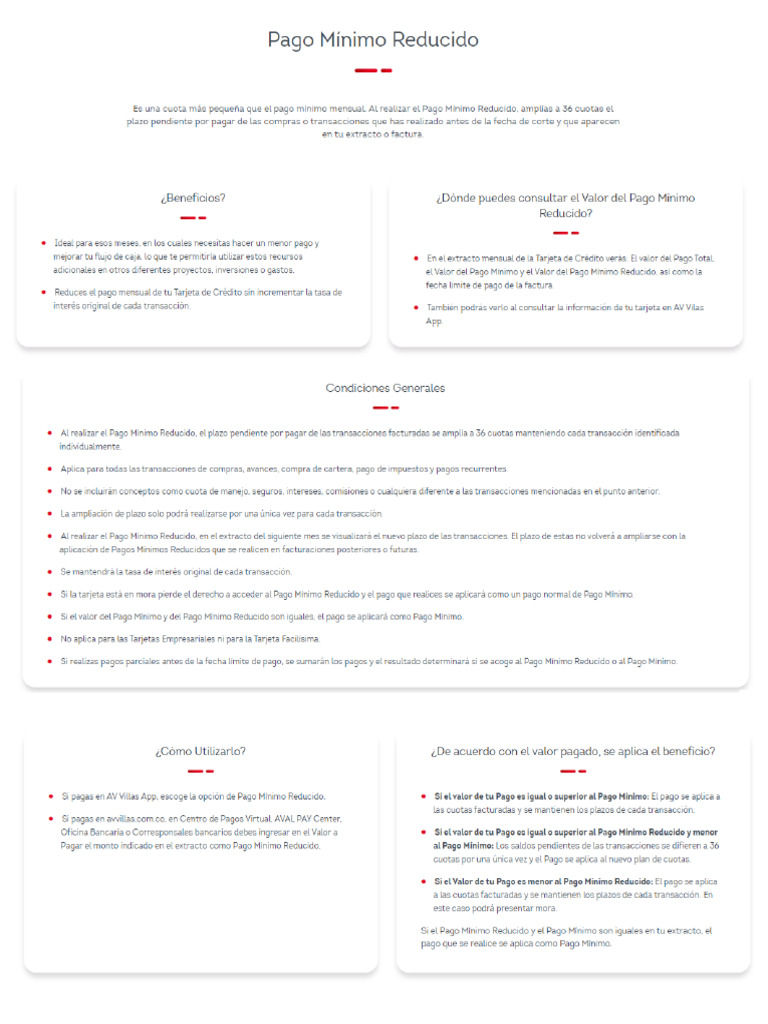 Pago Minimo Reducido | PDF
