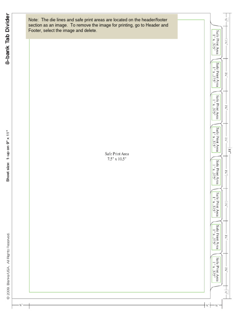 8 Bank Tab Divider Template | PDF