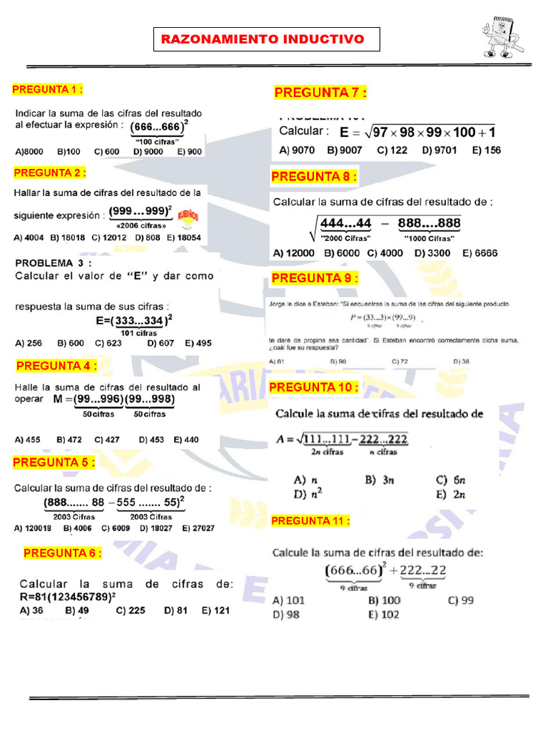 Razonamiento Inductivo Numérico | PDF