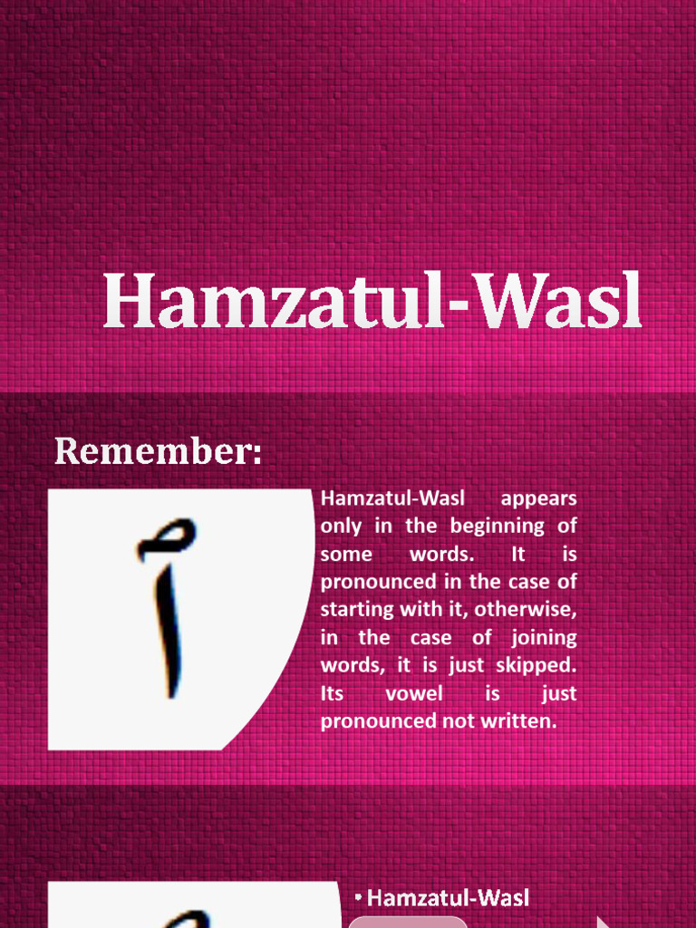 Hamzatul Wasl Rules and Examples | PDF