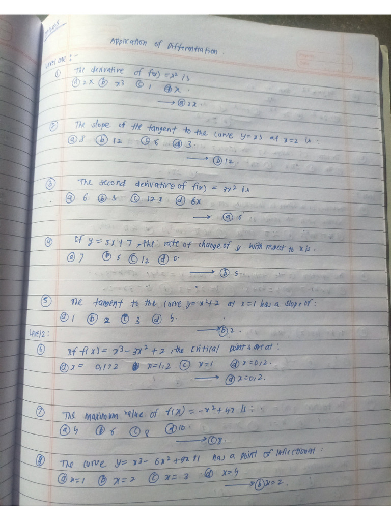 Application of Differentiation | PDF
