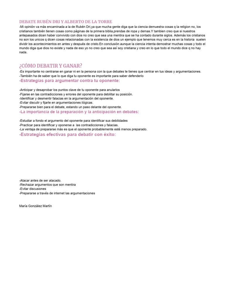 Estrategias para Debatir con Éxito | PDF