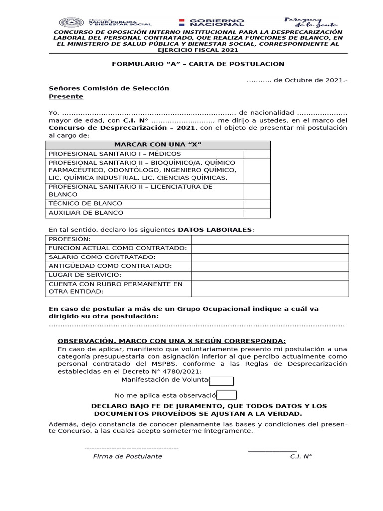 Despre 2021 Formulario A Blanco 20 10 2021 12 27 16 | PDF
