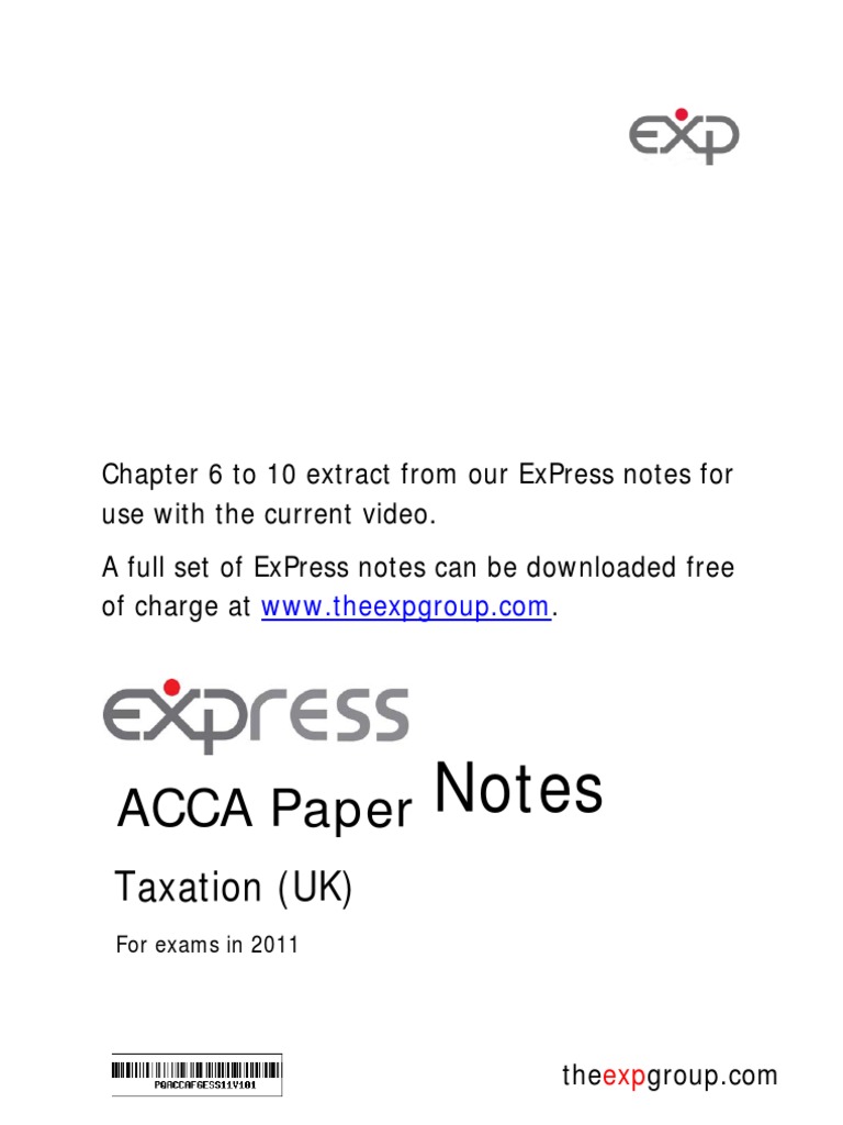 ACCA Paper F6 (UK) : Notes | PDF | Partnership | Taxes