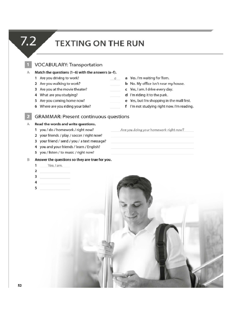 Present Continuous Questions Practice | PDF