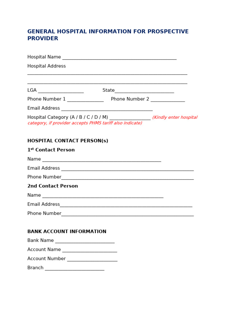 Prospective Provider Hospital Info Guide | PDF