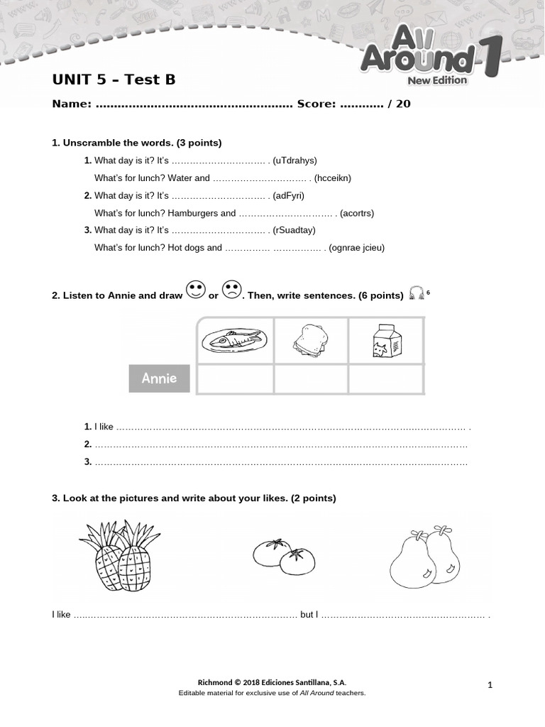 AA NE1 TRM Tests U5B | PDF