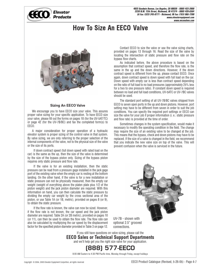 EECO Valve Sizing Chart | PDF | Valve | Flow Measurement