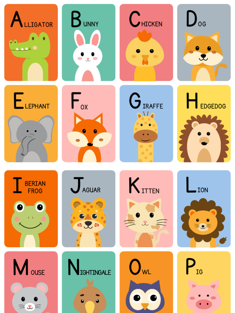 Tarjetas Educativas Animal Alphabet - 20250109 - 173259 - 0000 | PDF