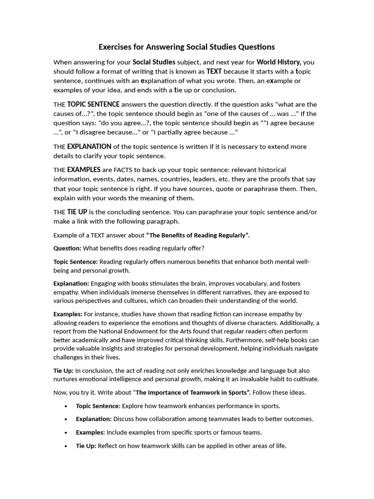 Social Studies Question Answer Guide | PDF | Thought | Social Media