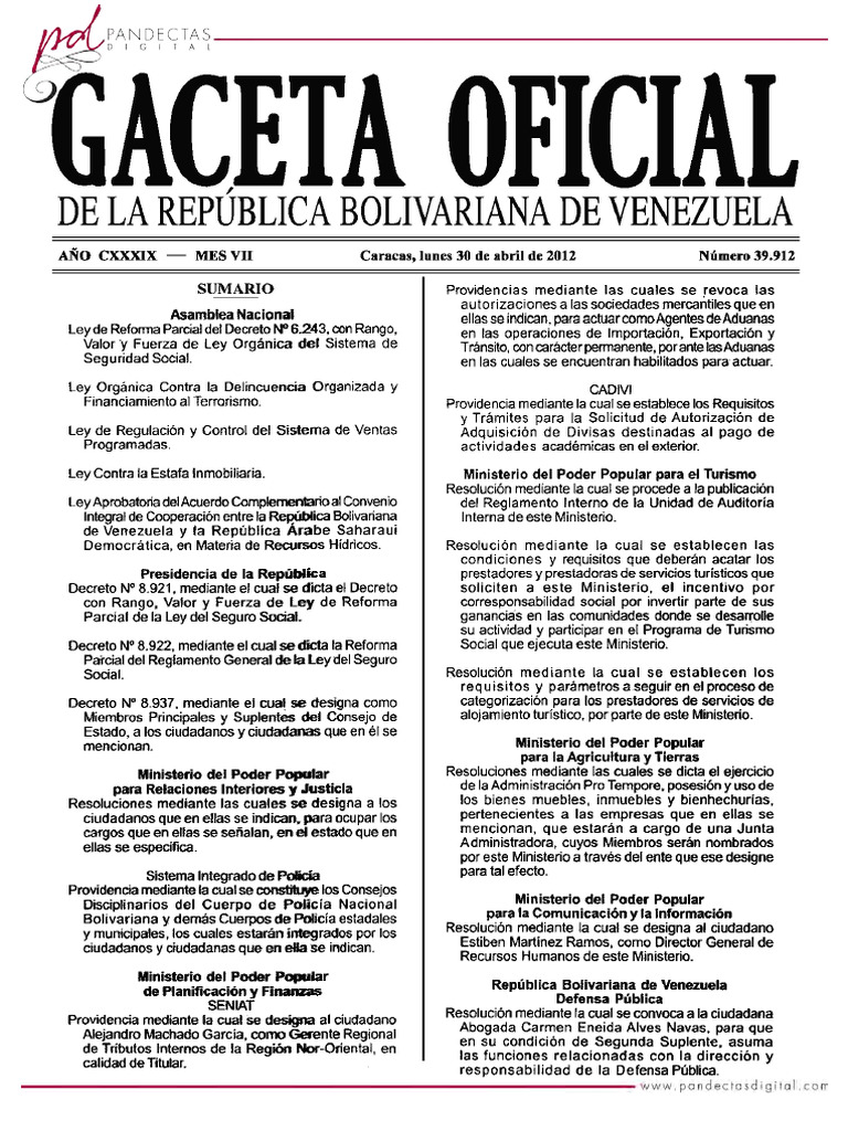 Reforma Ley del Seguro Social en Venezuela | PDF | Ministerio ...