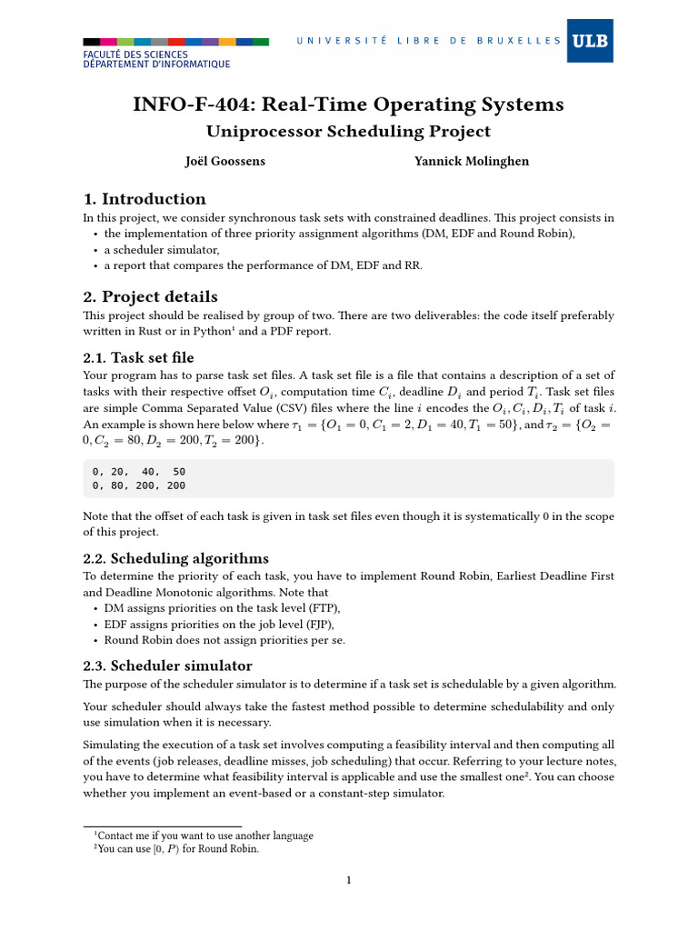 Uniprocessor Scheduling Project Guide | PDF | Applied Mathematics | Software Development