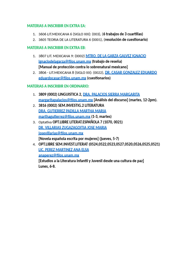 MATERIAS A INSCRIBIR | PDF