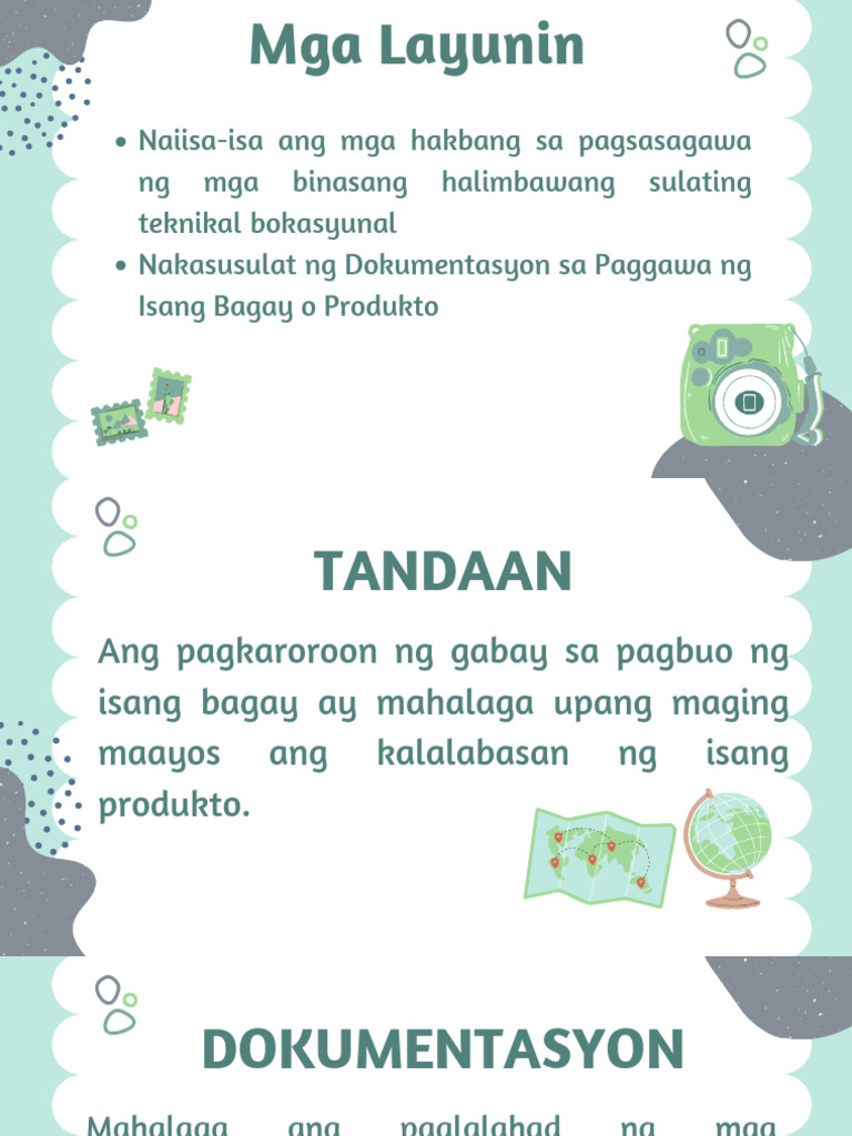 Aralin 9 Dokumentasyon Sa Paggawa NG Isang Bagay o Produkto - 20241111 ...