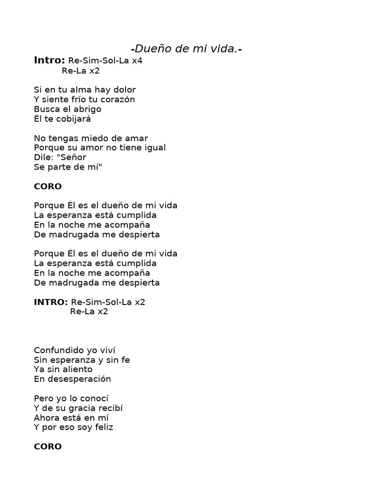 Dueño de Mi Vida | PDF