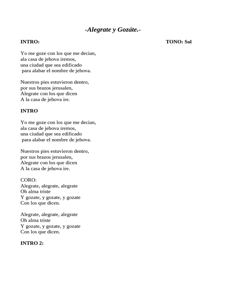 Alegrate y Gozate | PDF