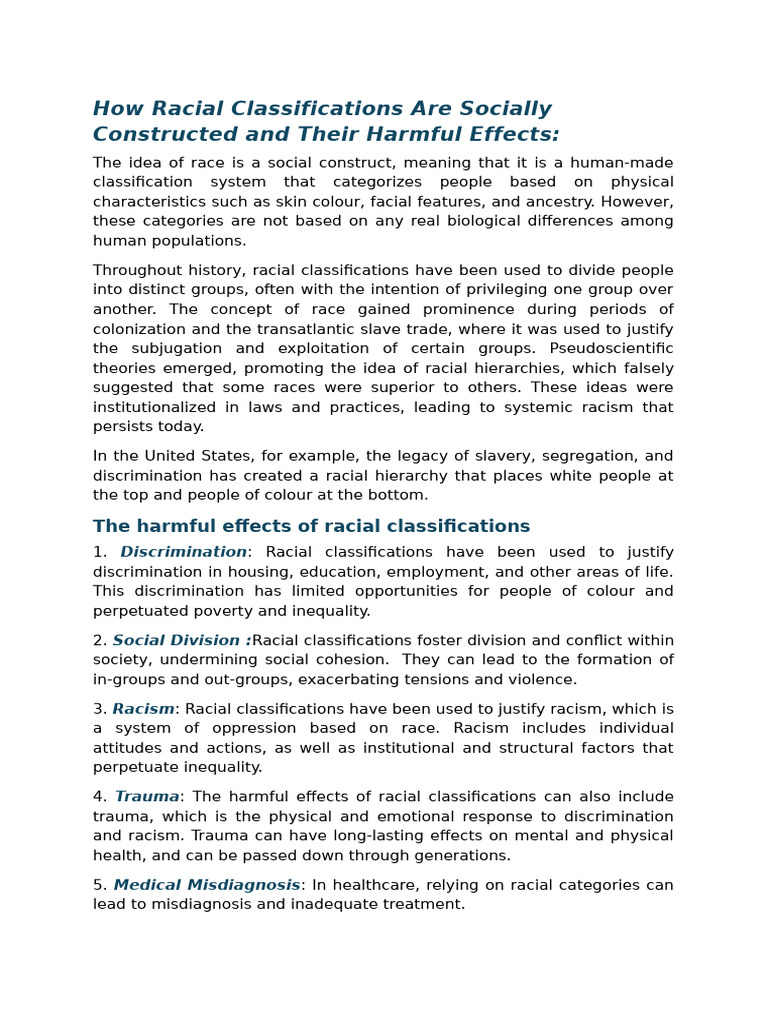 Topic 4 | PDF | Race (Human Categorization) | Discrimination & Race ...