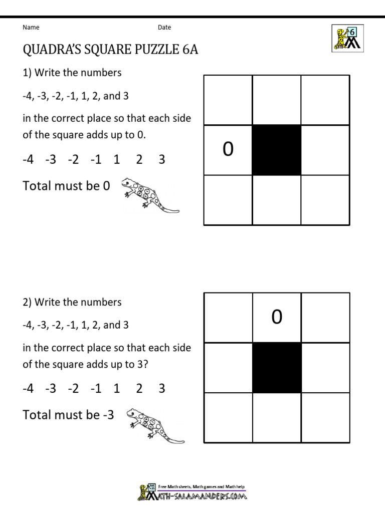 6th Grade Math Puzzles | PDF