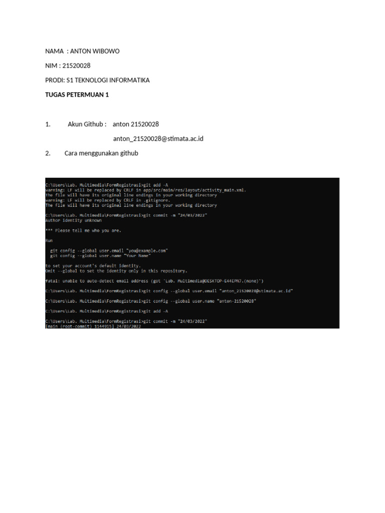 Panduan Github untuk Mahasiswa TI | PDF